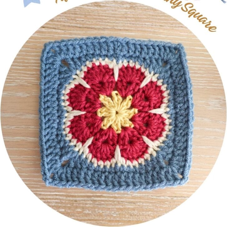 African Flower Granny Square - grannysquarefair.com