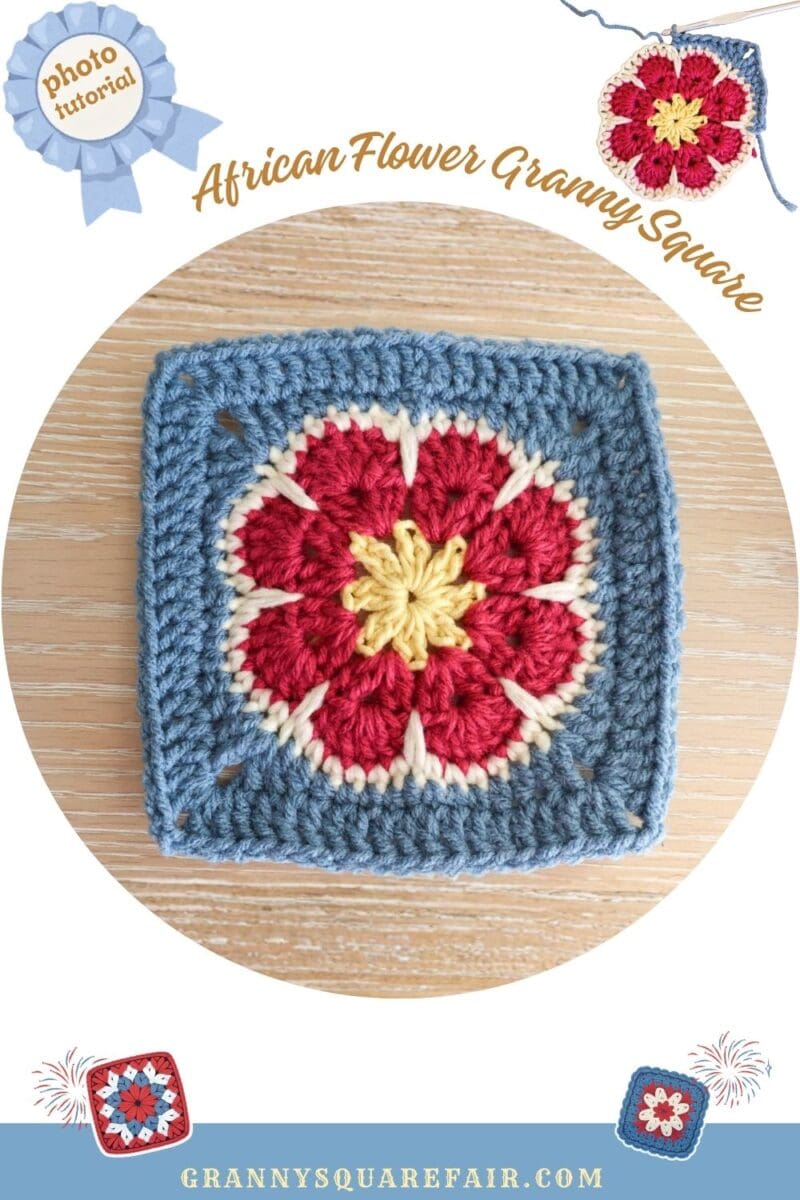 African Flower Granny Square - grannysquarefair.com